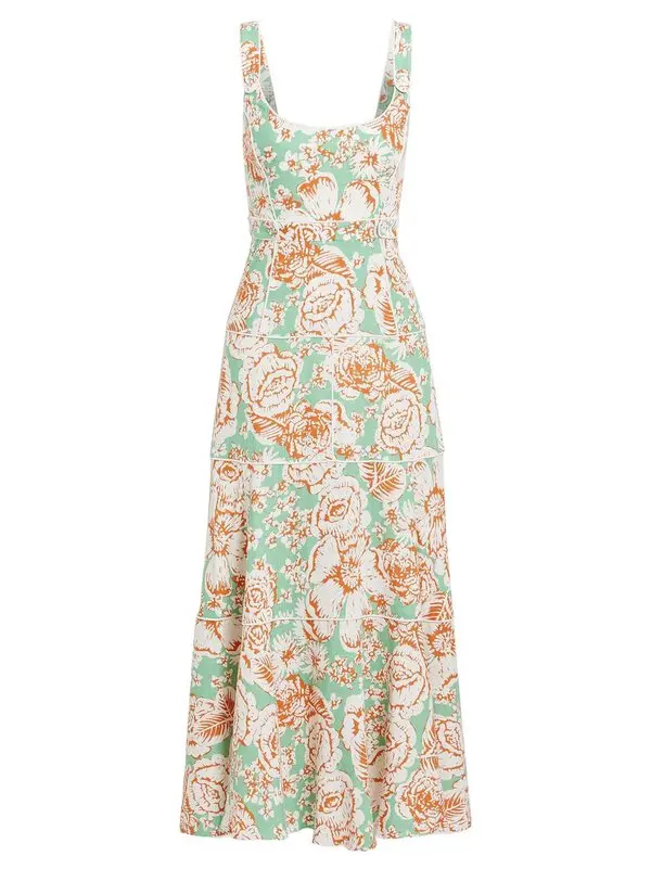 Diane Von Furstenberg Iya Floral-print Maxi Dress - Mint