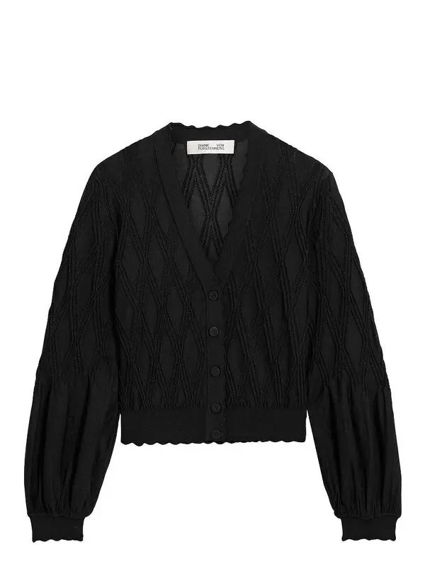 Diane Von Furstenberg Pamela Cableknit Cardigan - Black