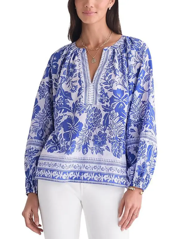 Vineyard Vines Emilia Printed Cotton Modal Blouse - Paradise