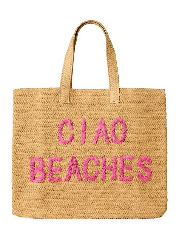 BTB LOS ANGELES Ciao Beaches Tote - Sand/fuchsia
