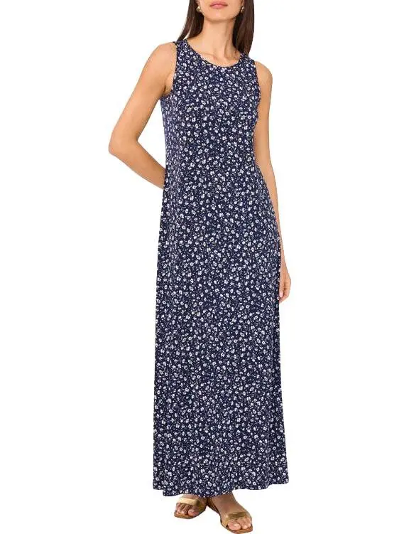 Vince Camuto Floral Sleeveless Maxi Dress - Classic Navy