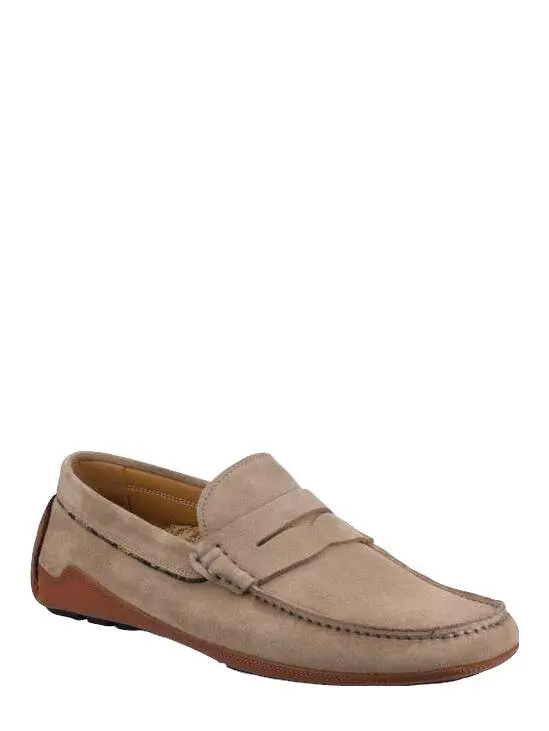 Taft Leather Driver Moccasins - Taupe/suede
