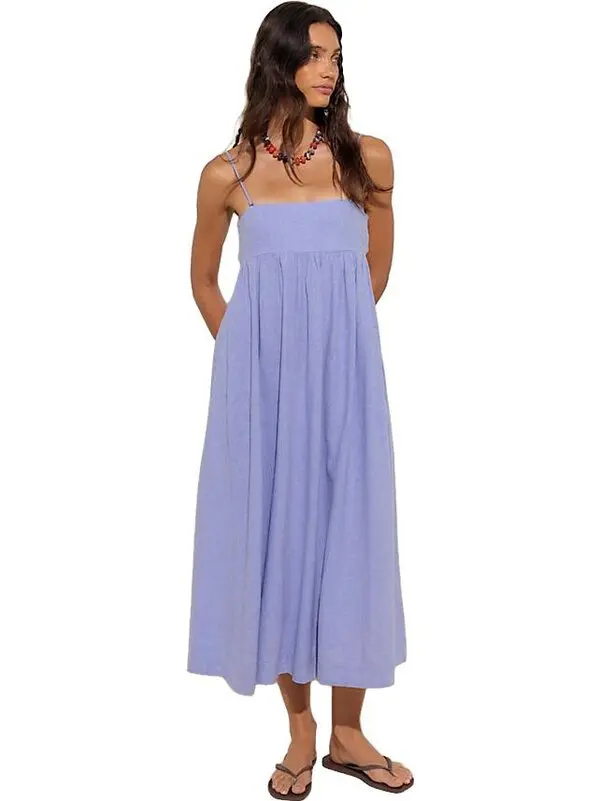 Free People Halo Babydoll Midi Dress - Flourished Lavender