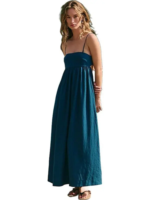 Free People Halo Babydoll Midi Dress - Sailor Blue