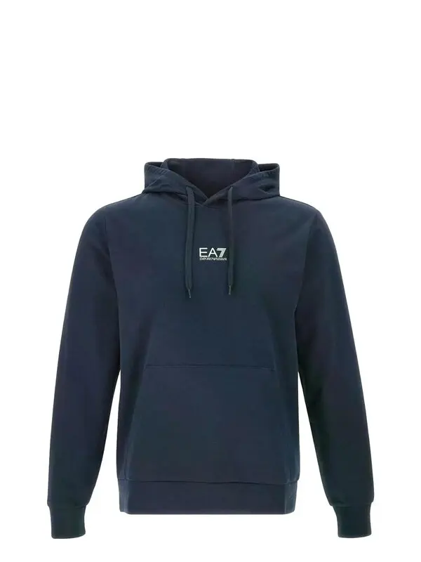 Emporio Armani Stretch-cotton Hoodie - Blue