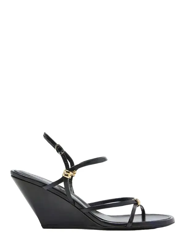 Proenza Schouler Coil Strappy Wedge Sandals - Black