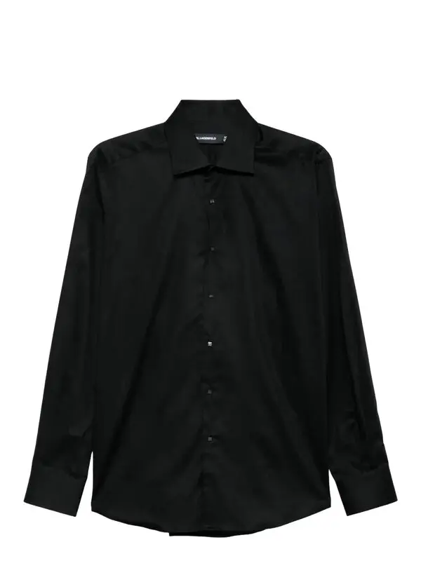 Karl Lagerfeld Cutaway-collar Shirt - Black