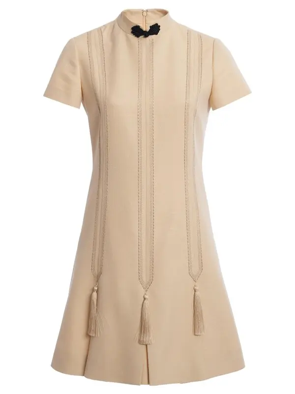 Valentino Garavani Tassel-detailed Silk Mini Dress - Ivory