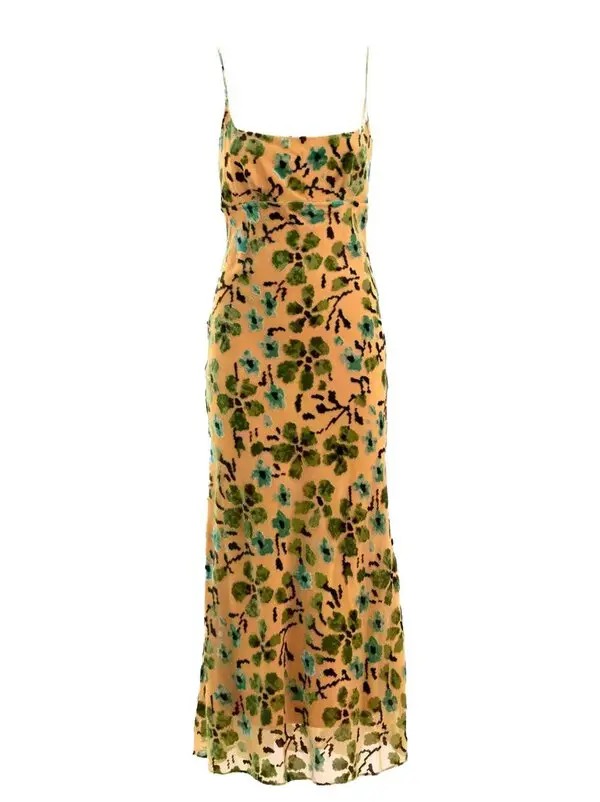Staud Floral-print Midi Dress - Yellow