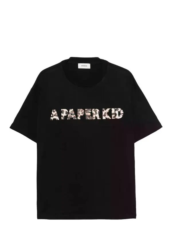 A PAPER KID Logo-print T-shirt - Black