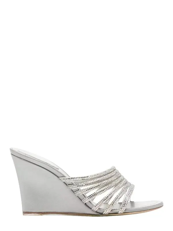 Rene Caovilla 90mm Full-trim Wedge Sandals - Grey