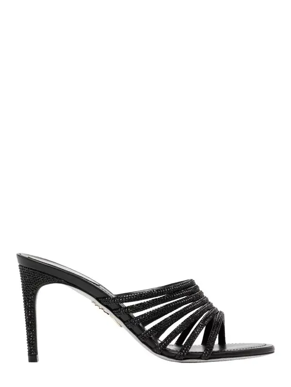 Rene Caovilla 80mm Crystal-embellished Heeled Sandals - Black
