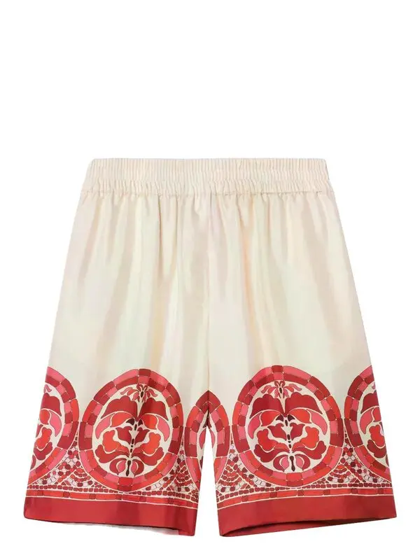 La DoubleJ Silk Palazzo Shorts - White