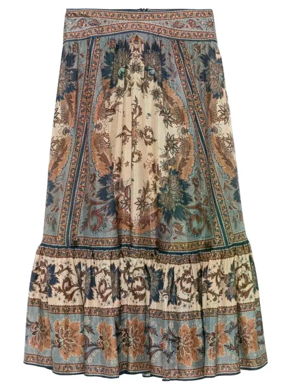 Zimmermann Ascension Midi Skirt - Blue