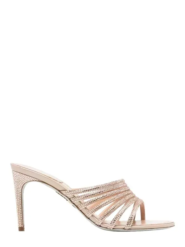 Rene Caovilla 80mm Crystal-embellished Sandals - Pink