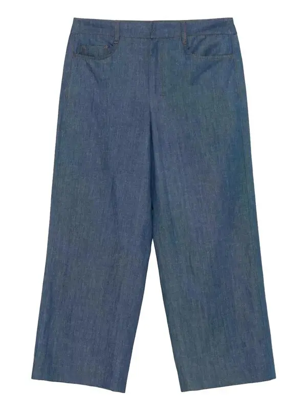 Max Mara Logo-patch Trousers - Blue