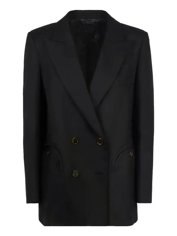 BLAZÉ MILANO Virgin Wool Double-breasted Blazer - Blue