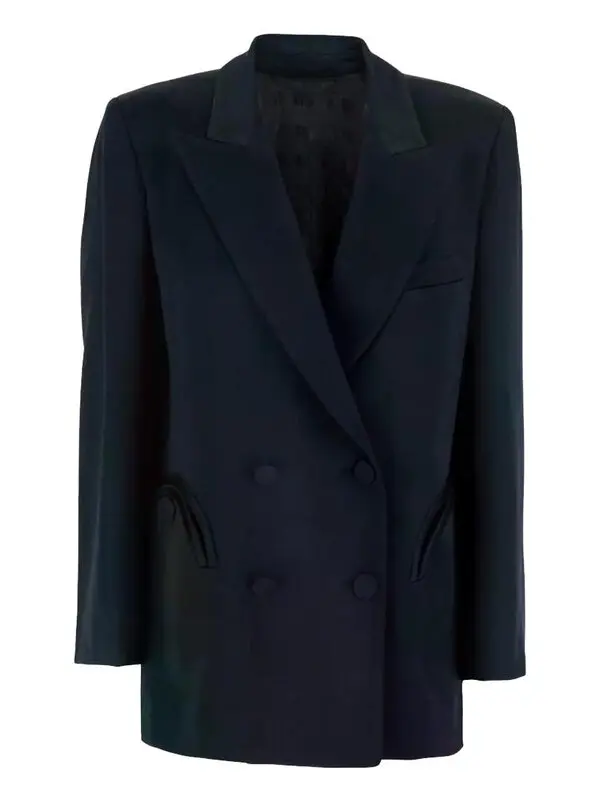 BLAZÉ MILANO Virgin Wool Double-breasted Blazer - Blue