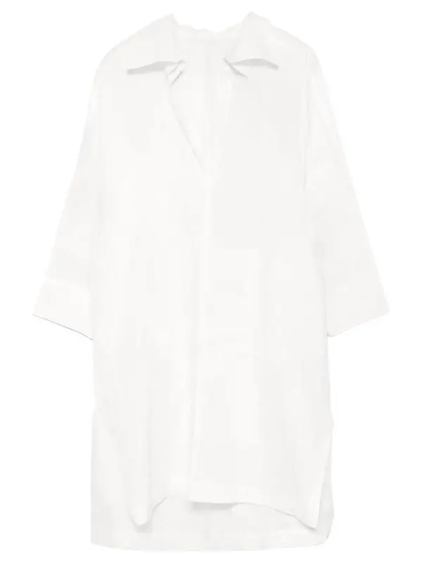 Issey Miyake V-neck Midi Dress - White