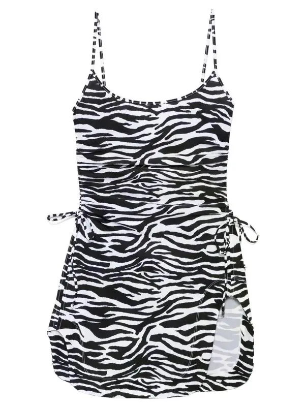 Attico Zebra-print Mini Dress - White
