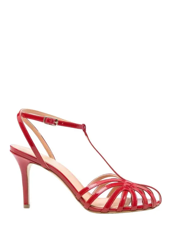 THE SELLER 80mm Leather Stiletto Sandals - Red