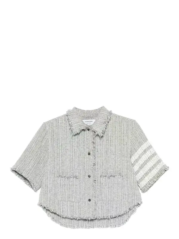 Thom Browne 4-bar Tweed Shirt - Grey