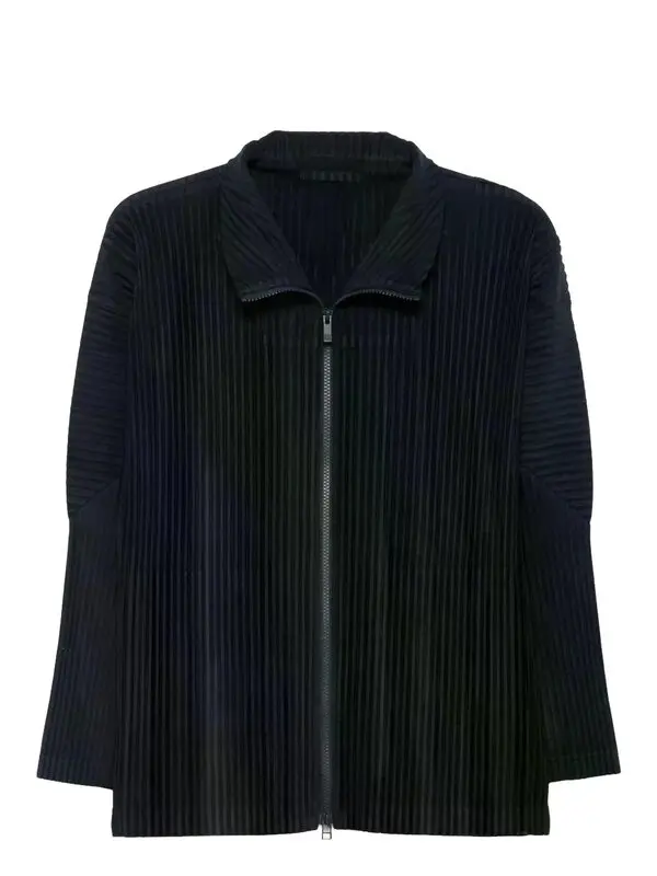 Issey Miyake Pleated Shirt Jacket - Blue
