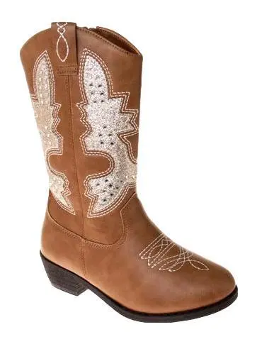 KENSIE GIRL Girl's Western Cowgirl Boots - Tan
