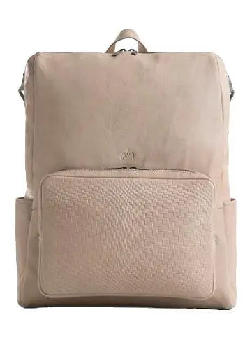 VELEZ Top Grain Leather Mini Backpack - Beige
