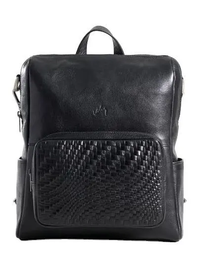 VELEZ Top Grain Leather Mini Backpack - Black