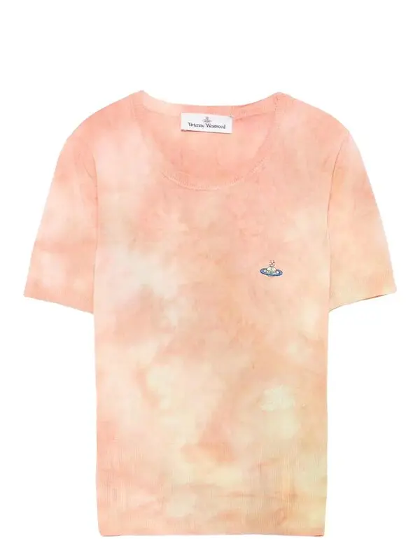 VIVIENNE WESTWOOD Orb-embroidered T-shirt - Orange