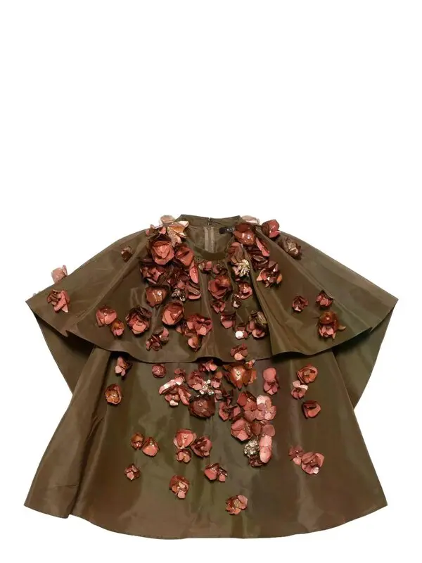 Biyan Embellished Taffeta Blouse - Brown