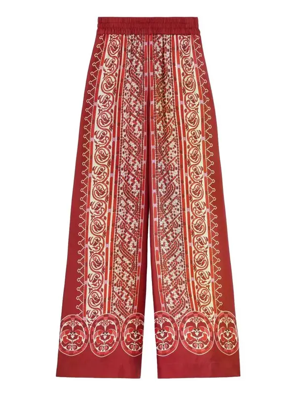 La DoubleJ Silk Palazzo Pants - Red