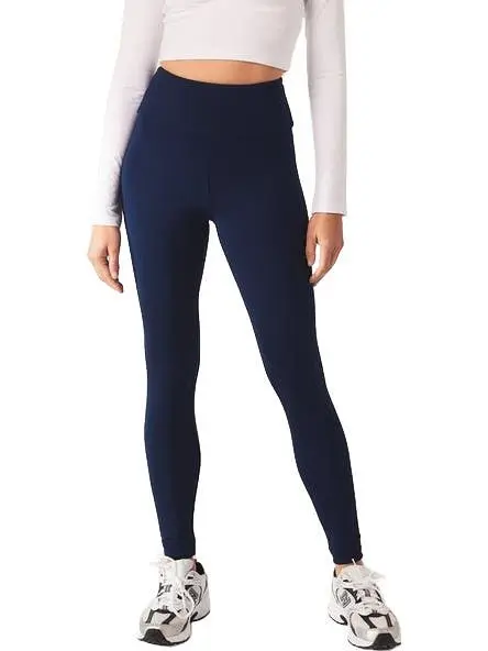 LOVALL Tall Lightweight High Waisted Leggings - Navy