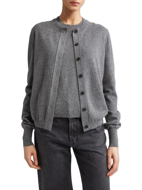 FERRAGAMO Cashmere Blend Cardigan - Grigio Melange
