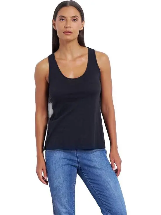 FRANNE GOLDE Slub Jersey A-line Tank - Black