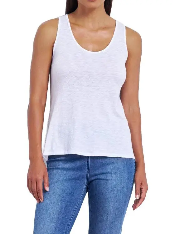 FRANNE GOLDE Slub Jersey A-line Tank - White