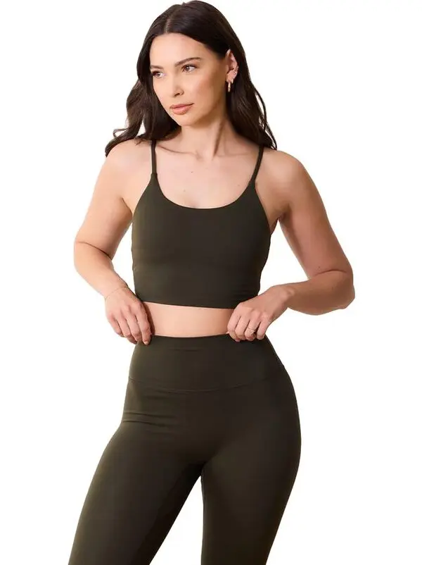 LOVALL 7 Revitalise Fitted Sports Bra - Deep Olive