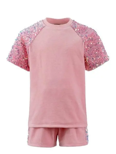LOLA + THE BOYS Sequin Embellished Two-piece Set - Pink