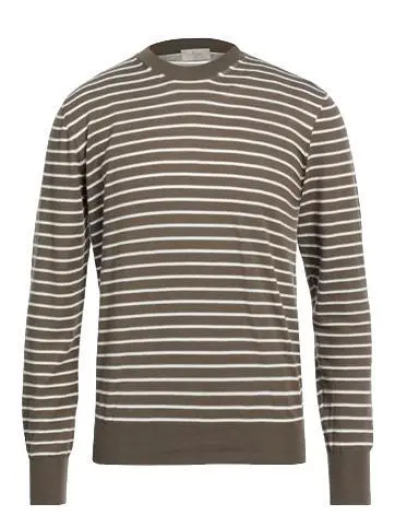 Altea Striped Lightweight Knit Cotton Sweater - Green