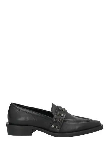 DIVINE FOLLIE Leather Loafers With Appliqués - Black