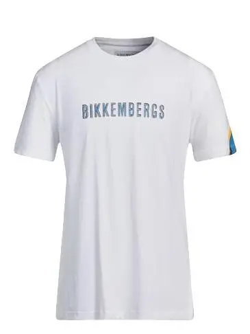 BIKKEMBERGS T-shirt Size Cotton, Elastane - White