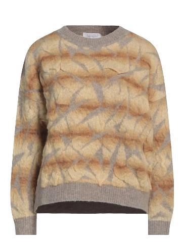 DANIELE FIESOLI Merino Wool Blend Jacquard Crewneck Pullover - Yellow