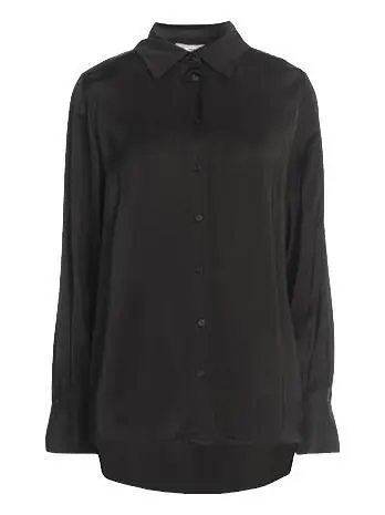 MANILA GRACE Viscose Satin Shirt - Black