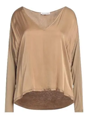 MANILA GRACE Camel Viscose Top - Beige