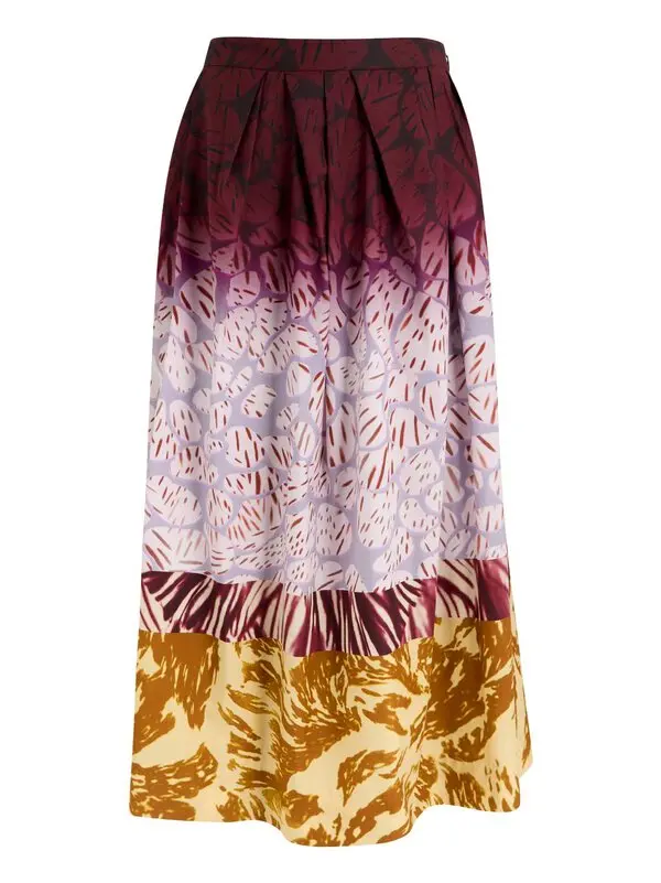 Dries Van Noten Soni Bis Printed Cotton-poplin Midi Skirt - Multicoloured 1