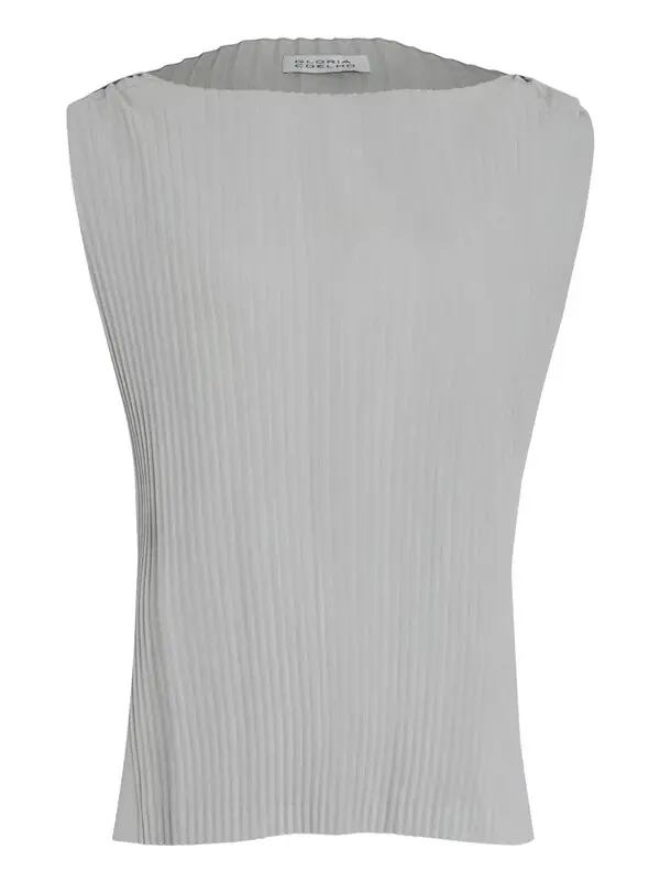 GLORIA COELHO Striped Sleeveless Top - Grey