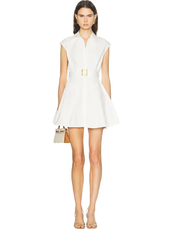 SANS FAFF Audley Trench Mini Dress - White