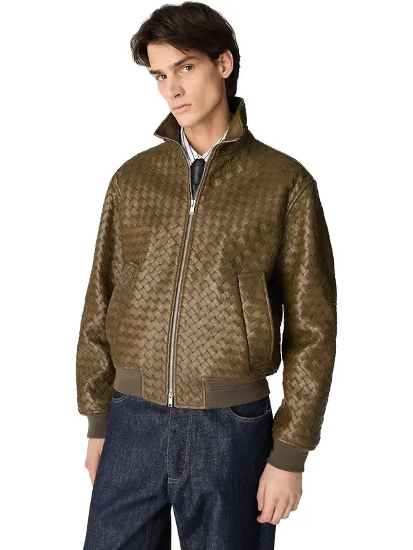 BOTTEGA  VENETA Intrecciato Leather Blouson - Liana