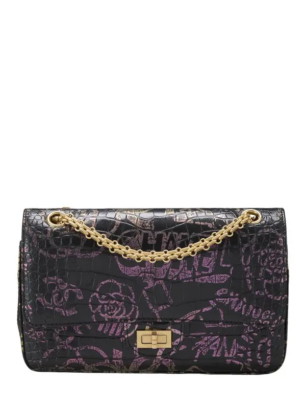 Chanel Embossed Graffiti Reissue Flap 225 - Black